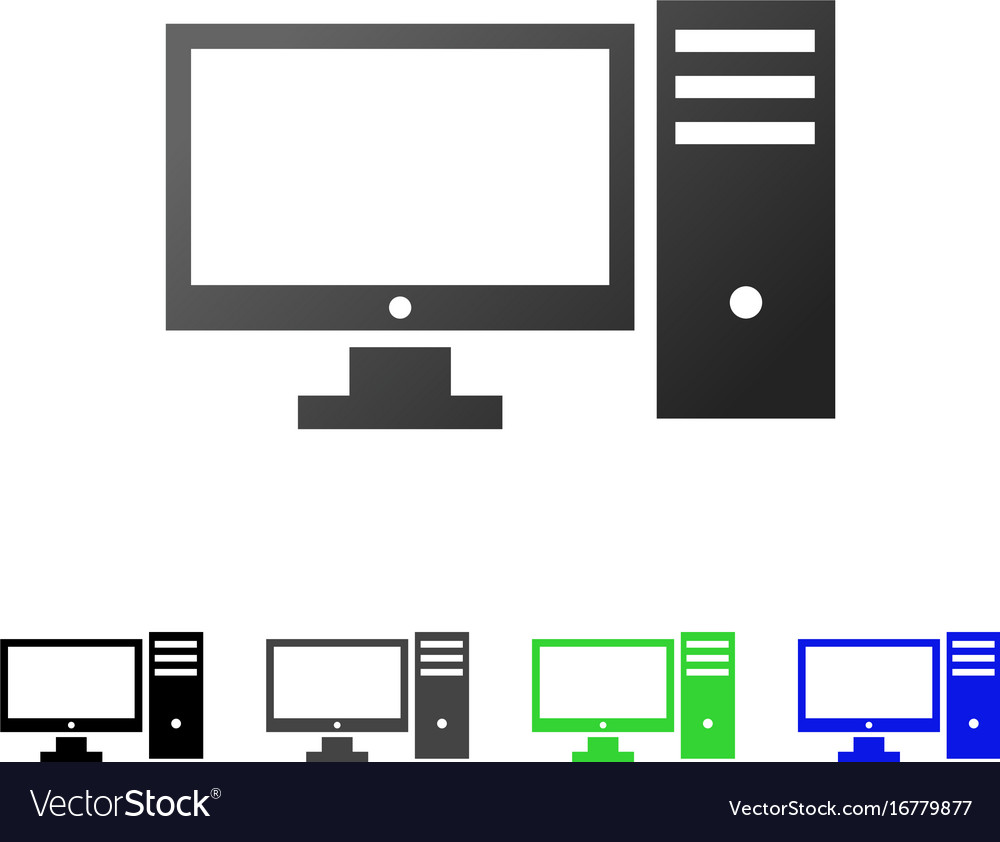 Desktop computer flat gradient icon Royalty Free Vector