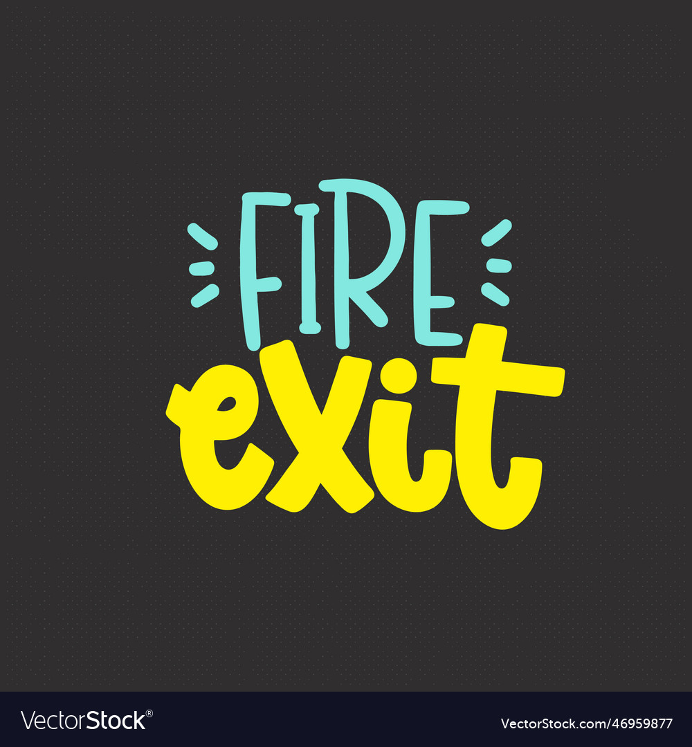 Fire Exit Banner Royalty Free Vector Image Vectorstock
