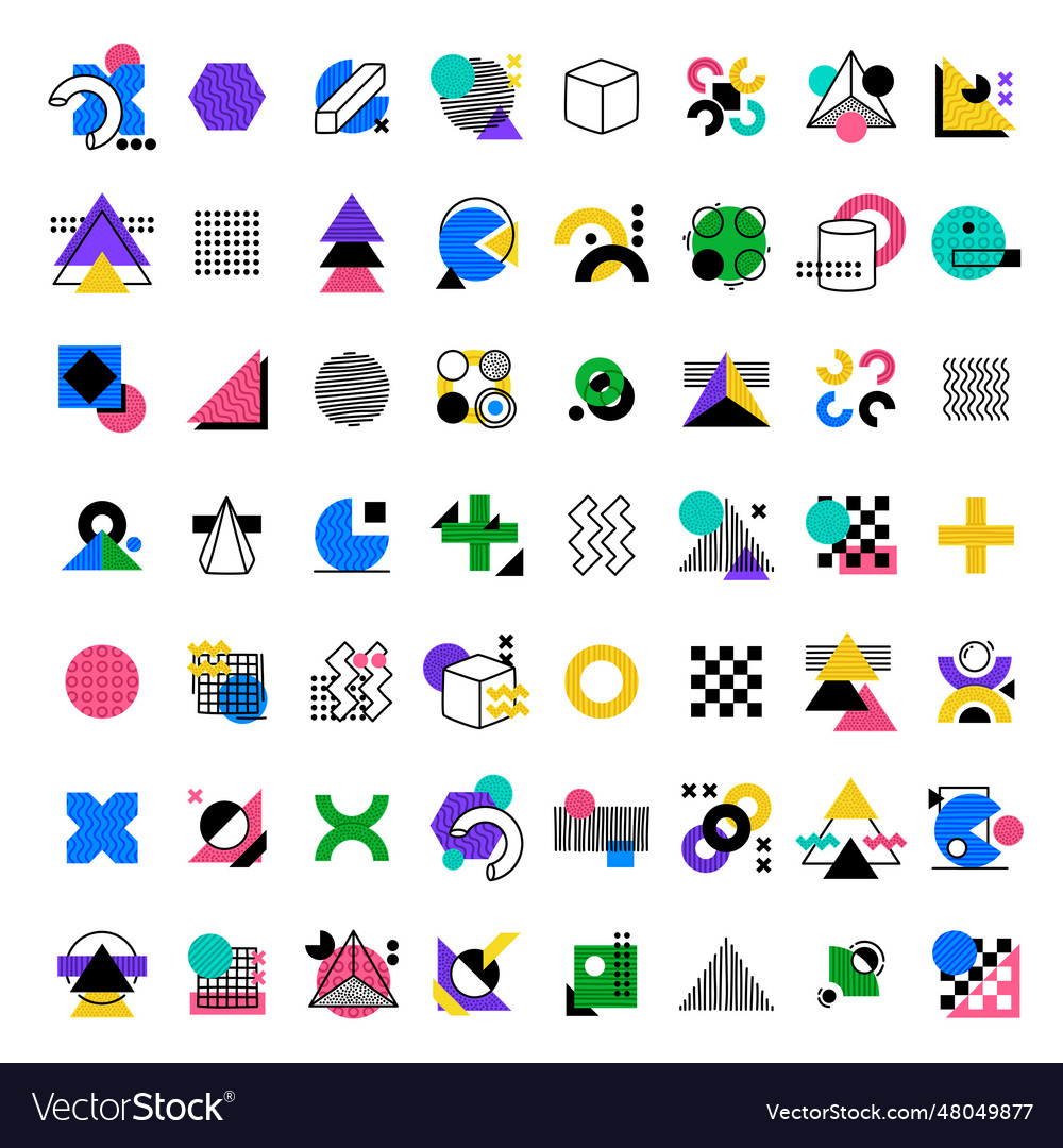 Geometric elements and shapes for creative design Vector Image