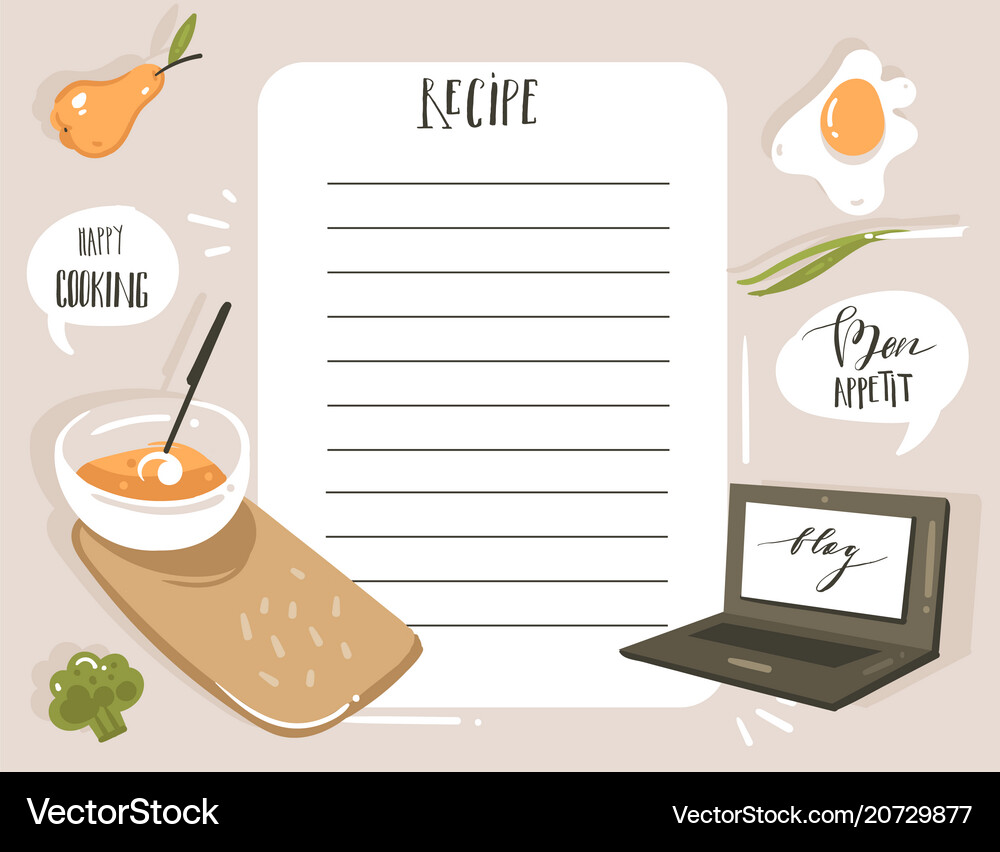 Hand drawn abstract modern cartoon cooking Vector Image