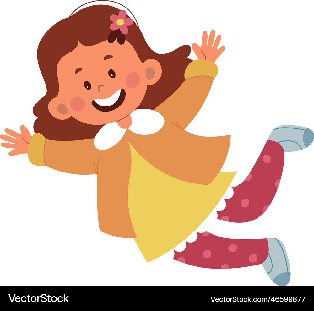 Happy girl jumping Royalty Free Vector Image - VectorStock