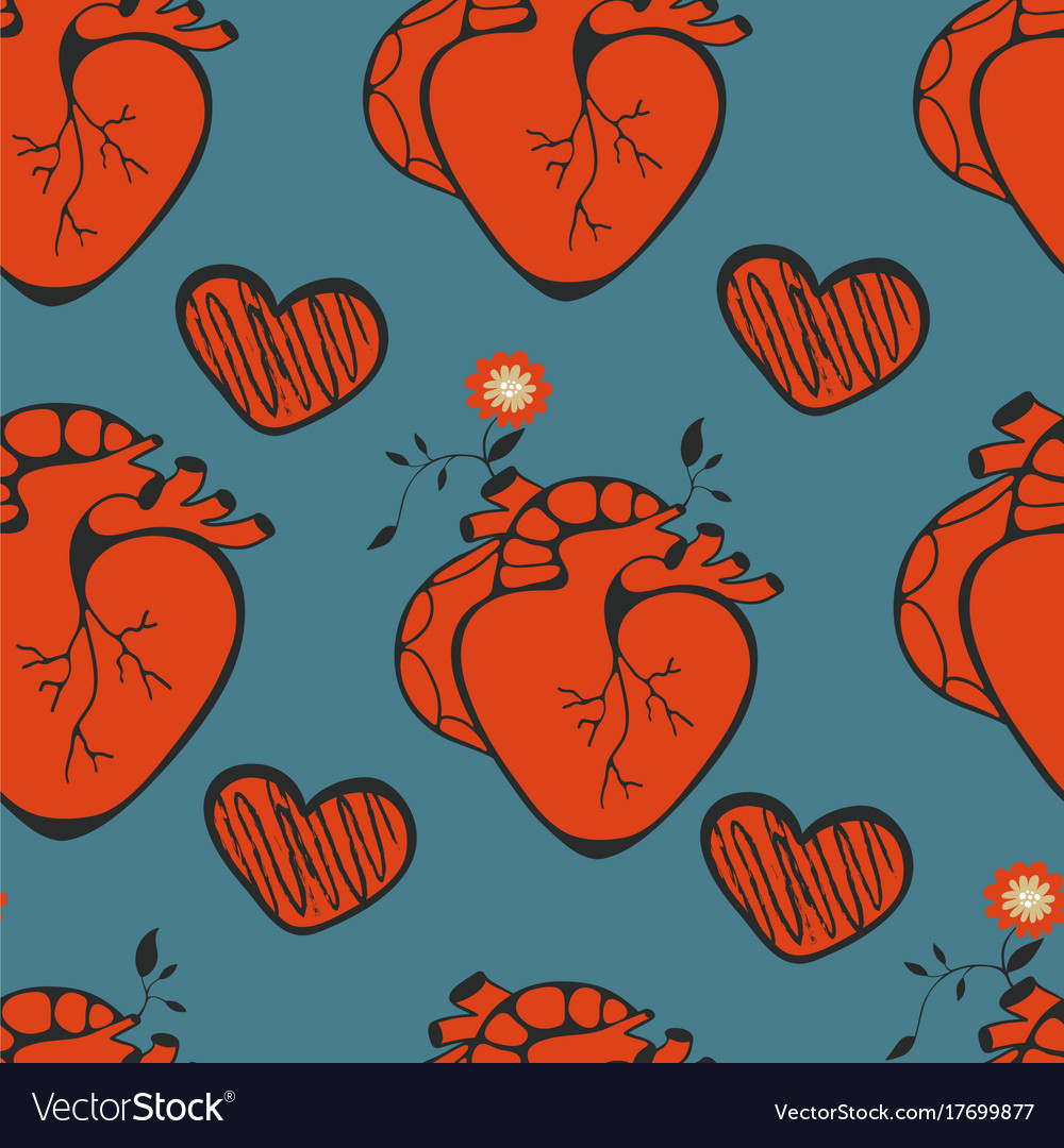 Human heart patterns Royalty Free Vector Image