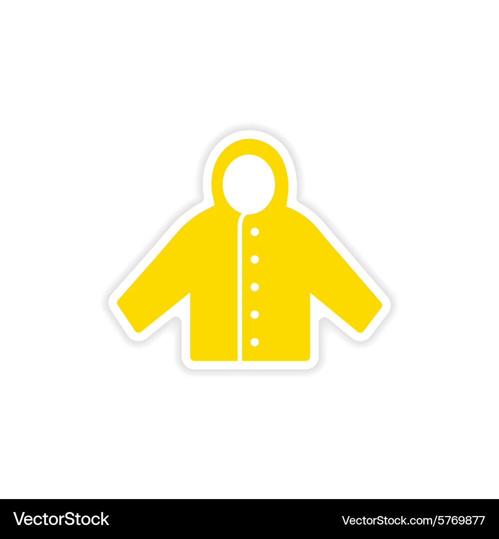 Icon sticker realistic design on paper raincoat Vector Image