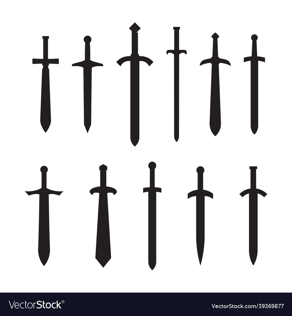 Knight swords isolated on white background Vector Image