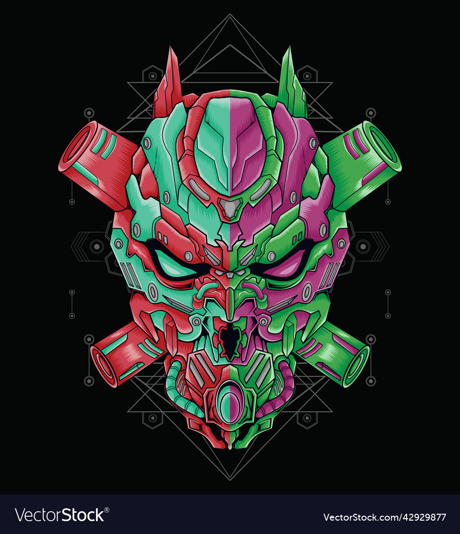 Machine head warrior Royalty Free Vector Image