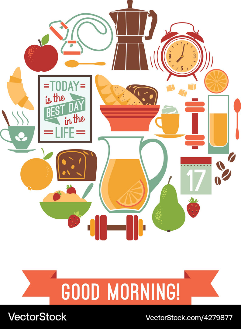 Modern flat design of good morning Royalty Free Vector Image