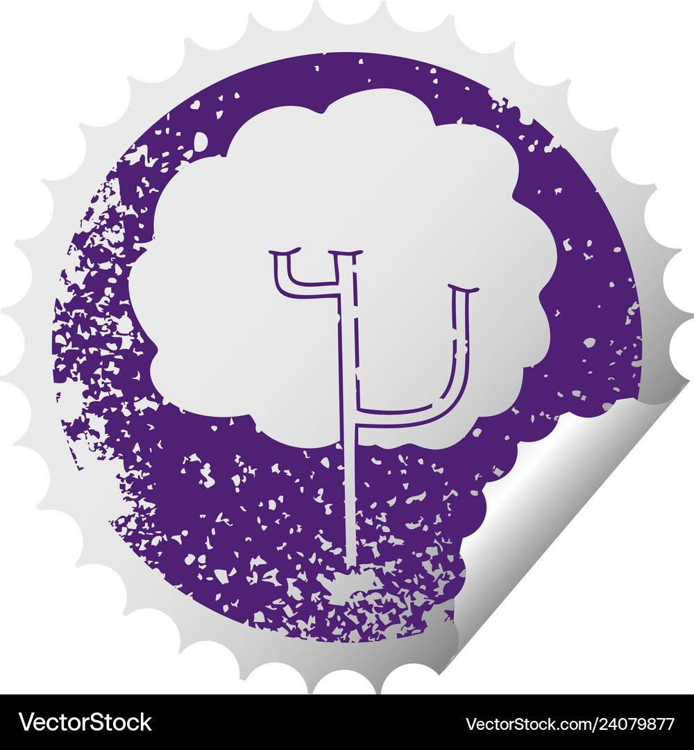 Quirky distressed circular peeling sticker symbol Vector Image
