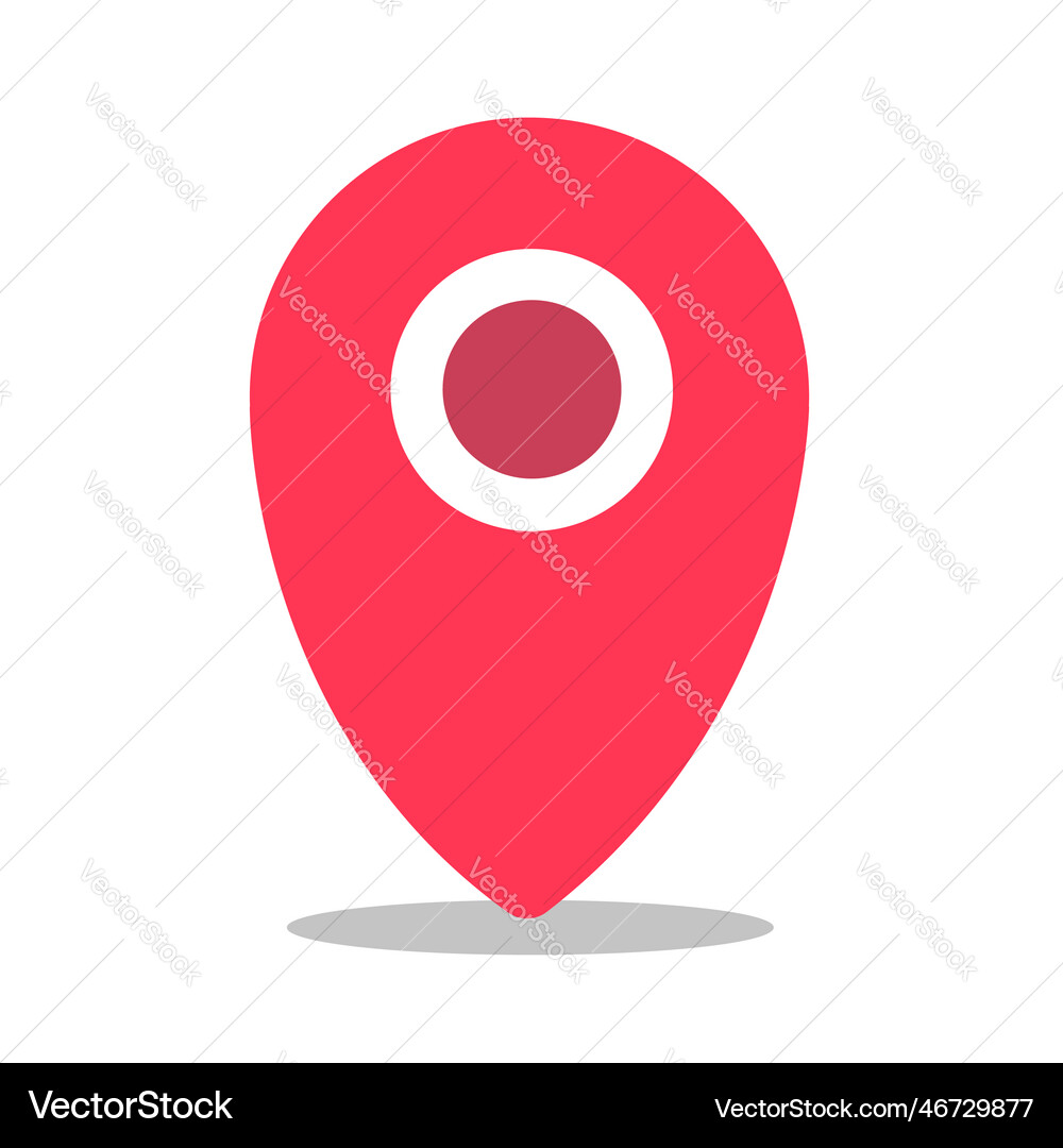 Red pin point icon silhouette on white background Vector Image