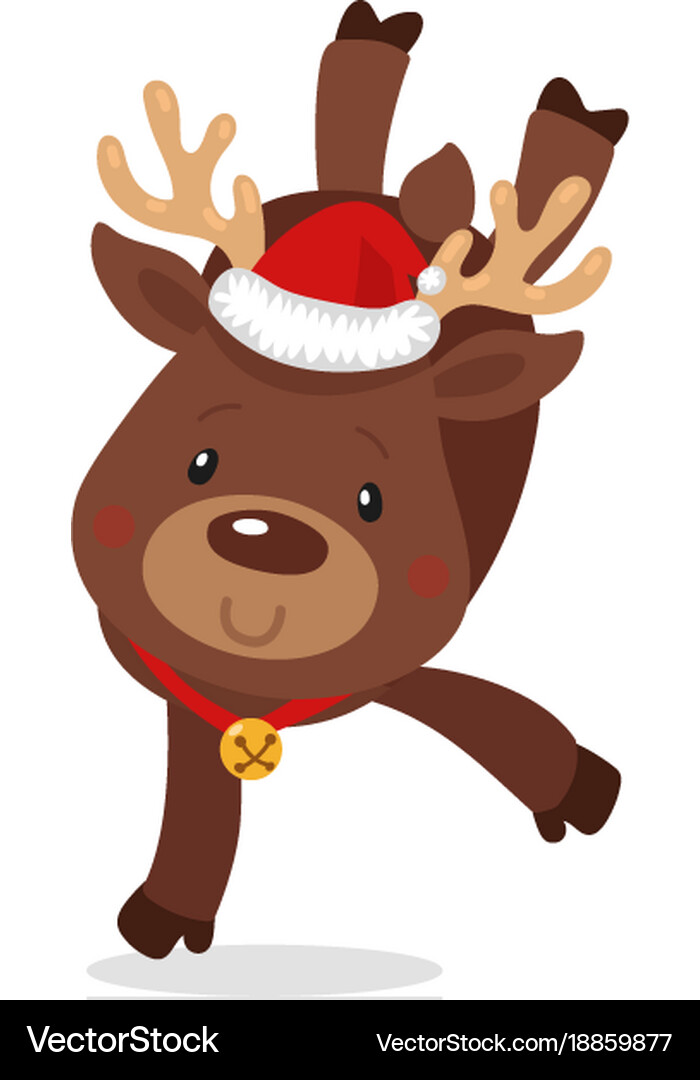 Santa s reindeer rudolph Royalty Free Vector Image