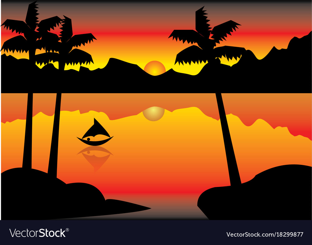Sunset background Royalty Free Vector Image - VectorStock