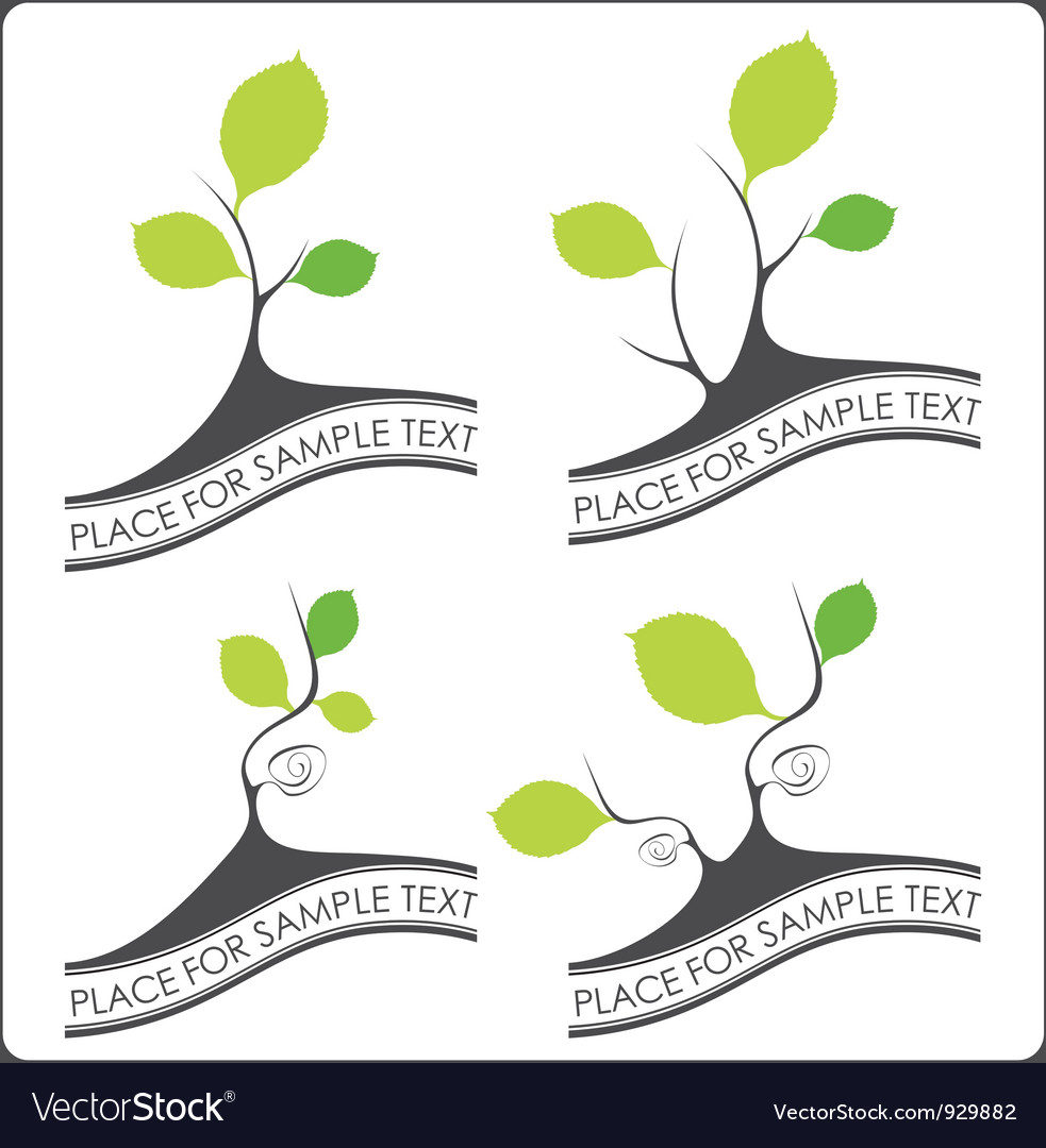 Abstract set trees Royalty Free Vector Image - VectorStock