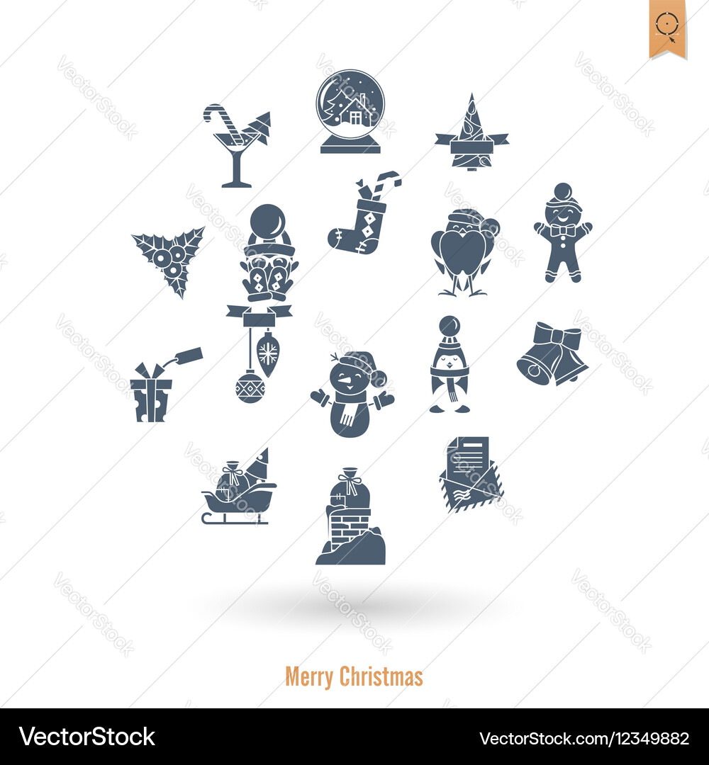 Christmas and winter icons collection Royalty Free Vector