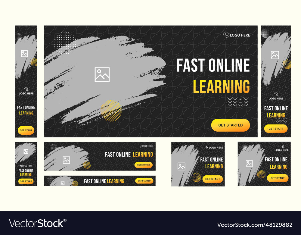 Custom e-learning web banner Royalty Free Vector Image
