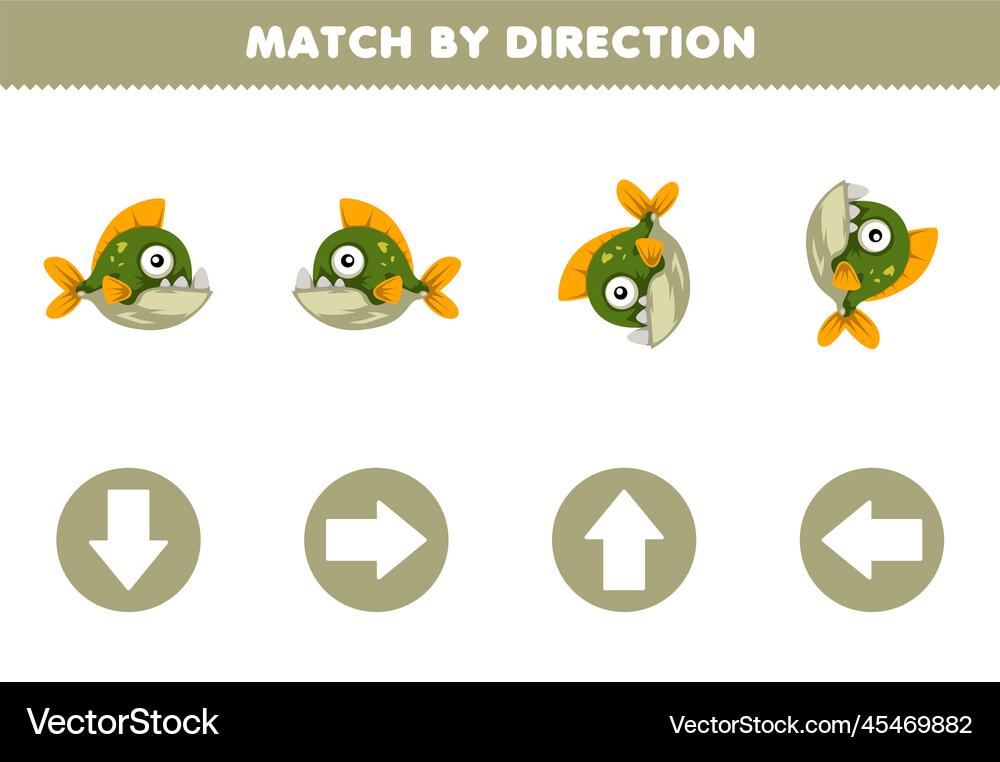Education game for children match by direction Vector Image