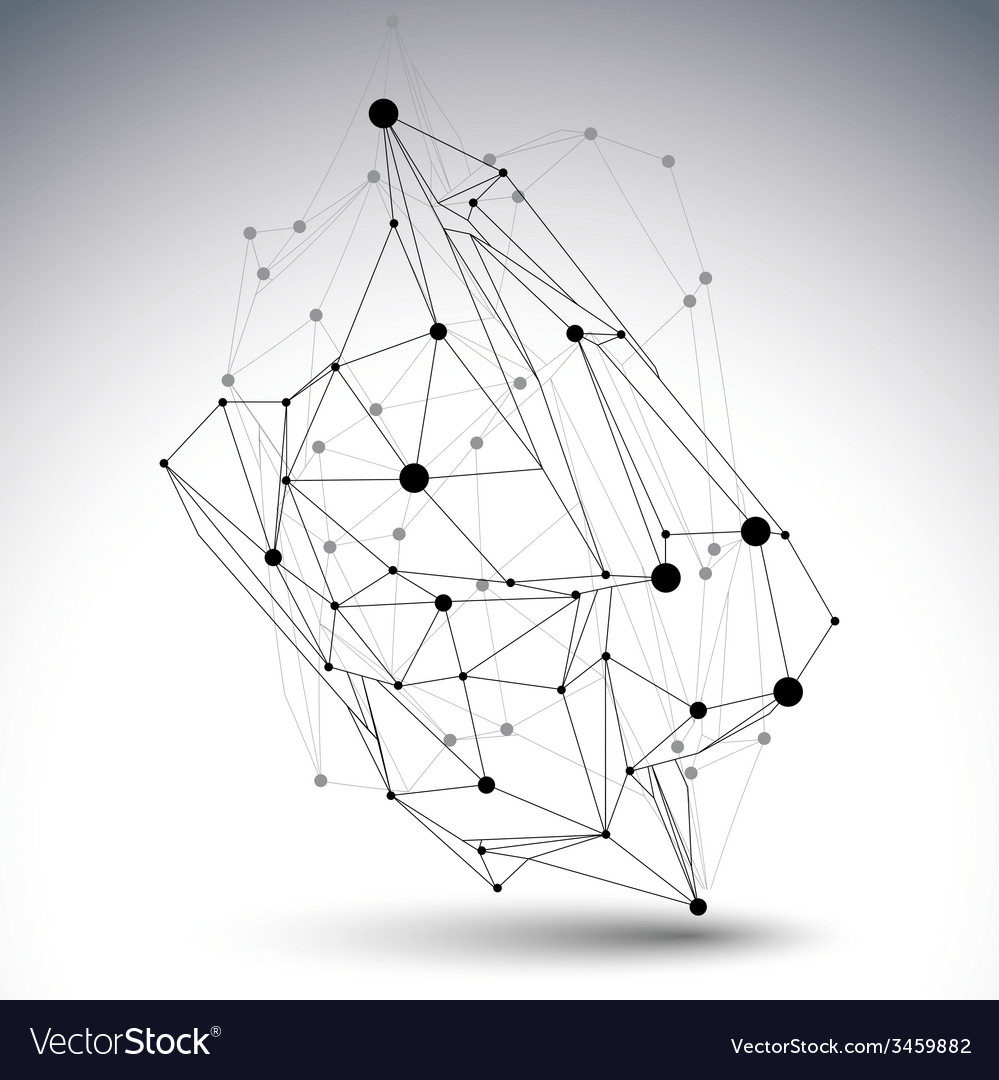 Geometric Abstract 3d Complicated Lattice Object Vector Image