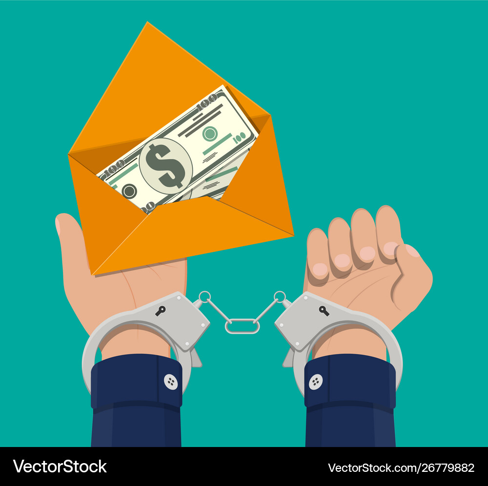 Hand with key unlocking handcuffs for money Vector Image