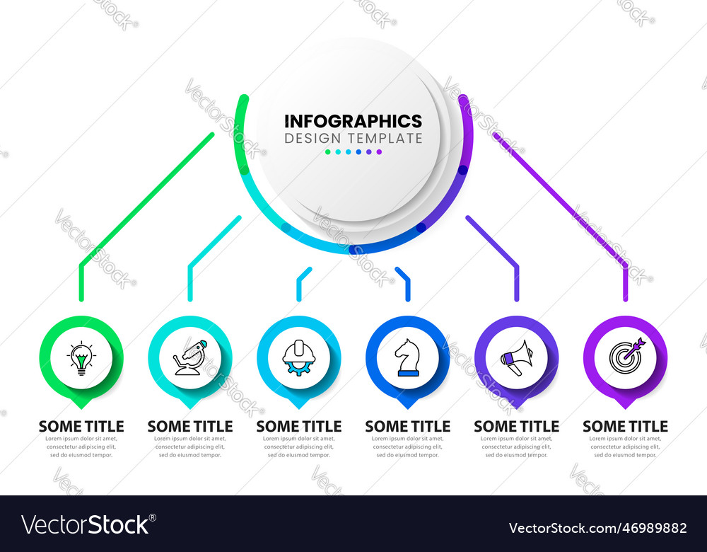 Infographic Template Circle With Six Steps Vector Image