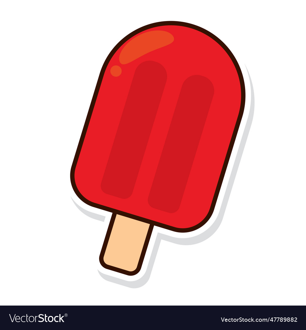 Isolated Colored Popsicle Sticker Icon Royalty Free Vector