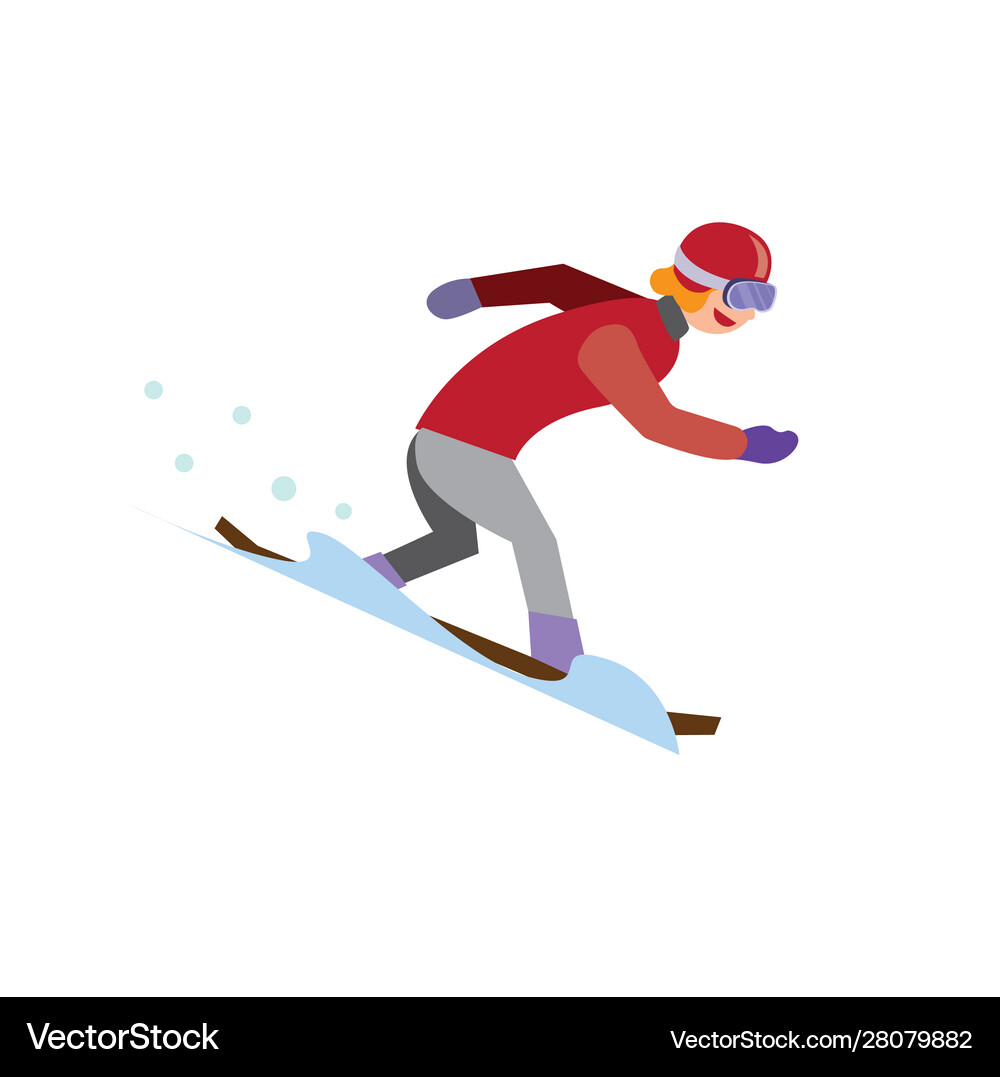 Man riding snow board slide in hill flat Vector Image