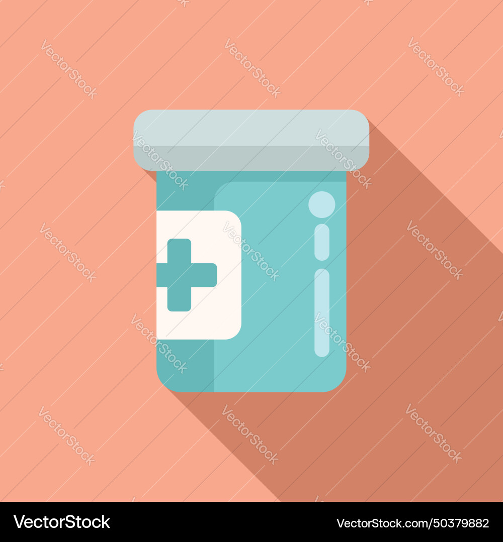 Medical patient bottle icon flat scan test Vector Image
