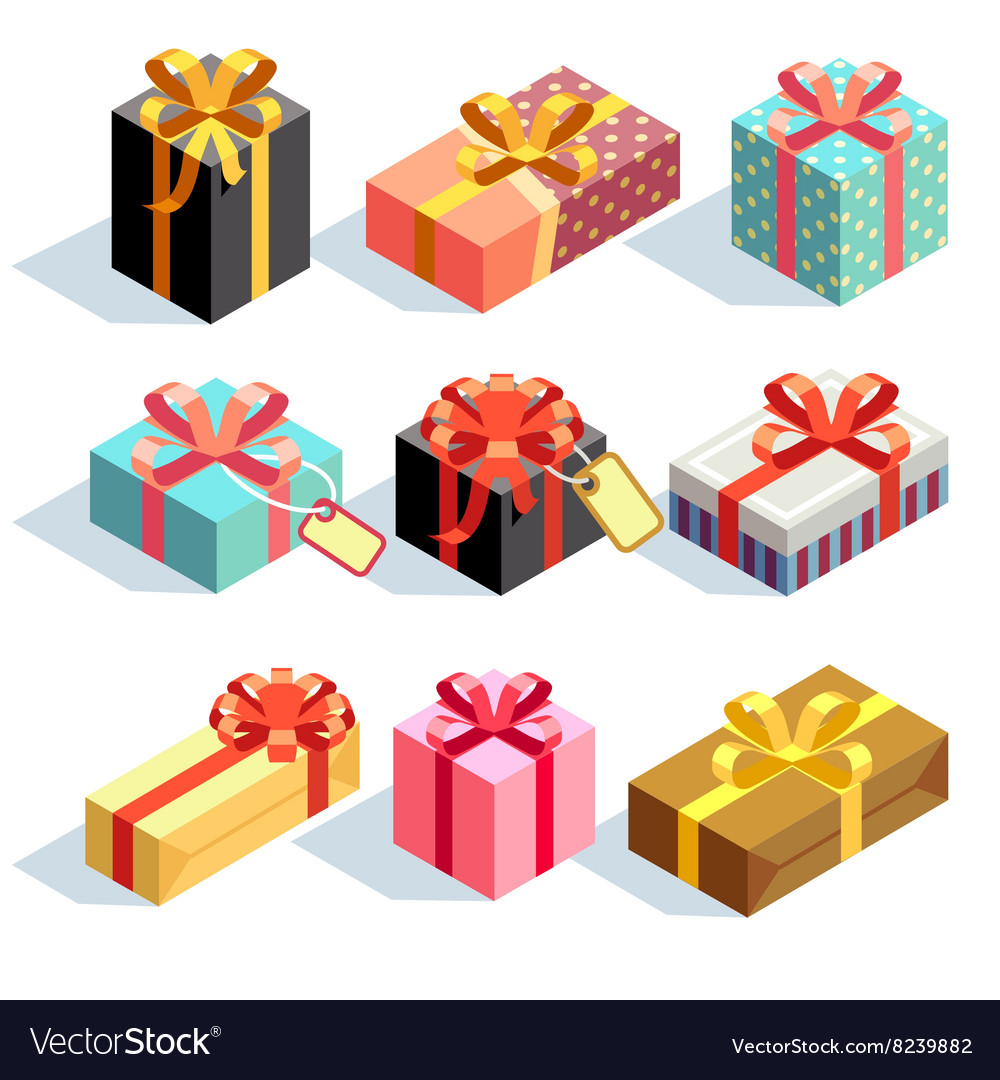 Present and gift boxes Royalty Free Vector Image