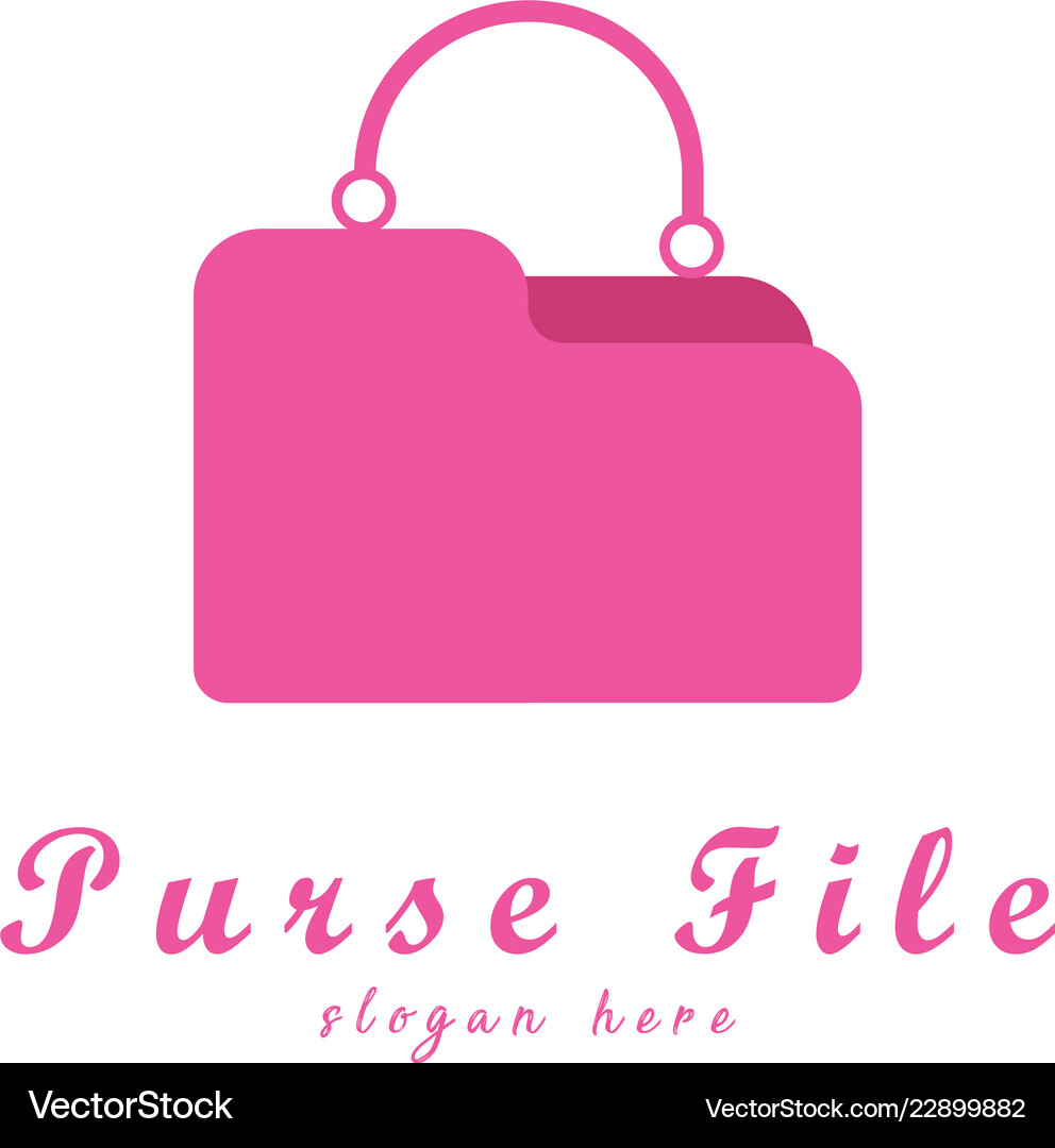 Purse files logo Royalty Free Vector Image - VectorStock