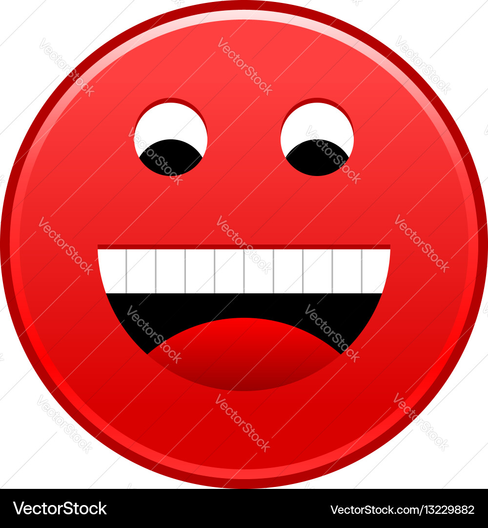 Red smiling face cheerful smiley happy emoticon Vector Image