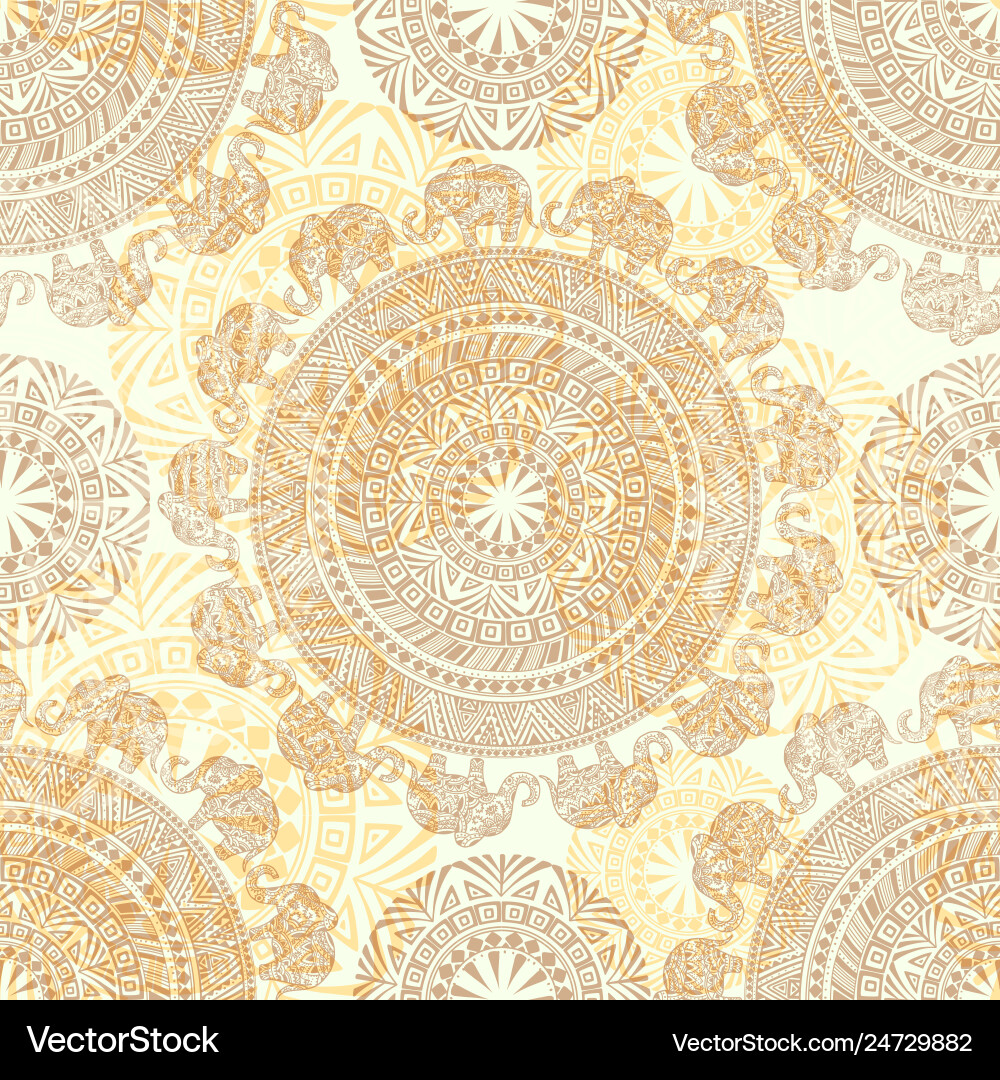 Seamless light pattern with ethnic elements Vector Image