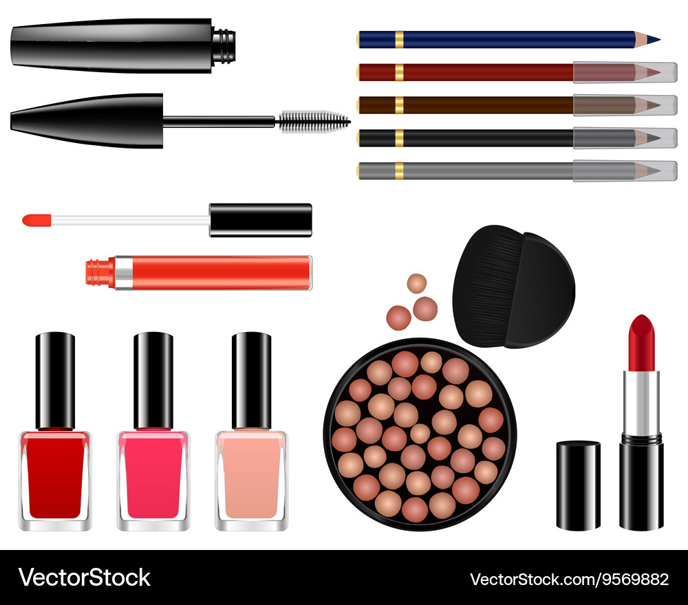 Set of female cosmetics Royalty Free Vector Image