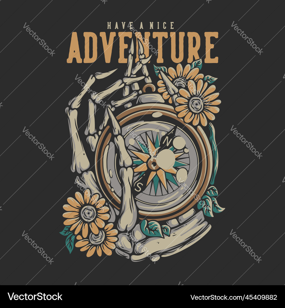 T shirt design have a nice adventure Royalty Free Vector