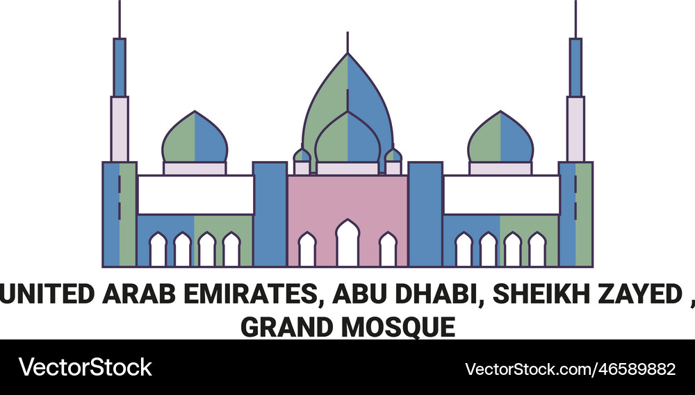 United arab emirates abu dhabi sheikh zayed Vector Image