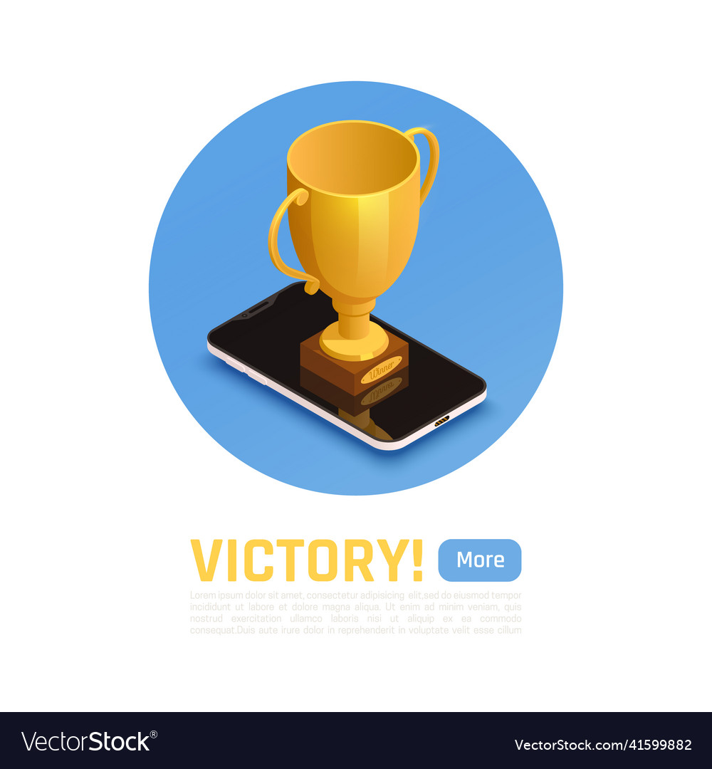 Winner isometric composition Royalty Free Vector Image