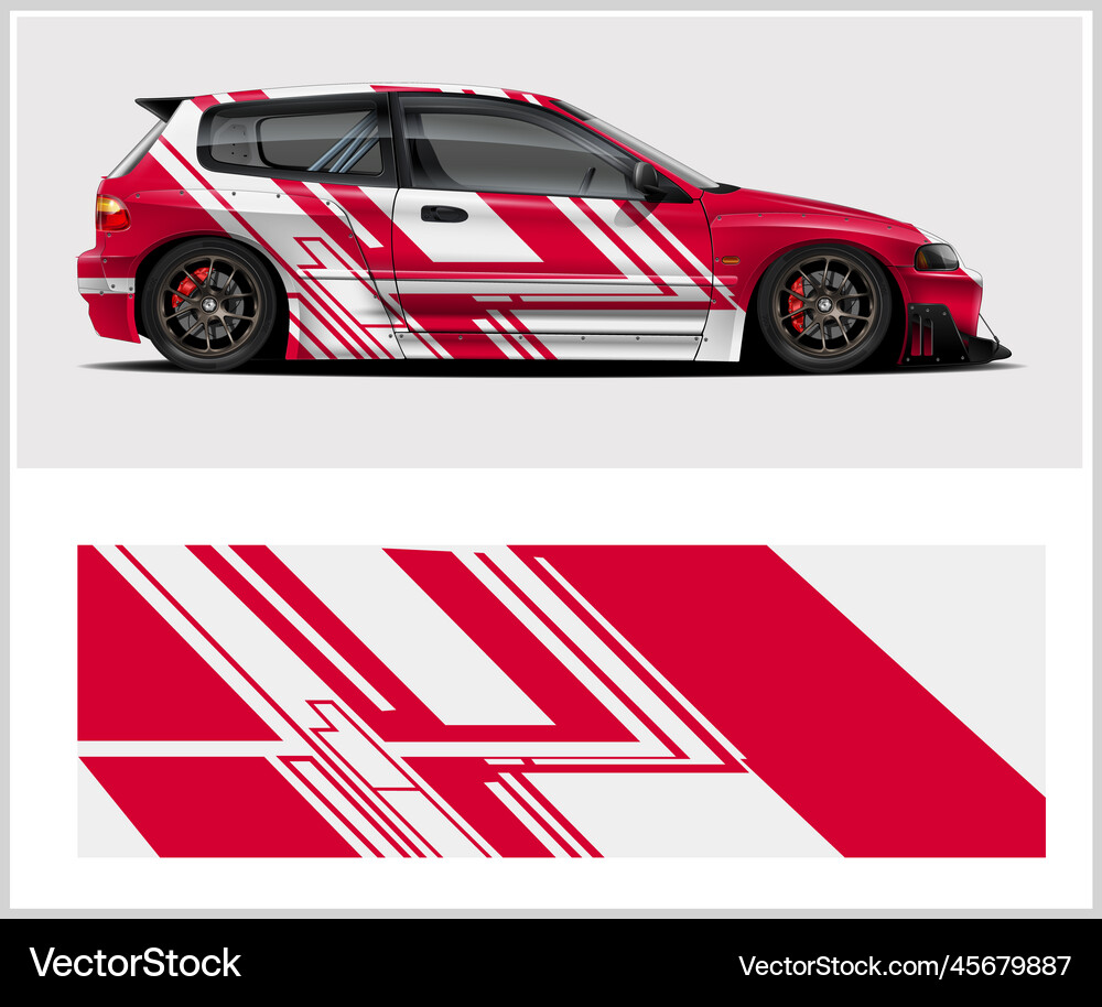 Car wrap decal vinyl sticker design Royalty Free Vector