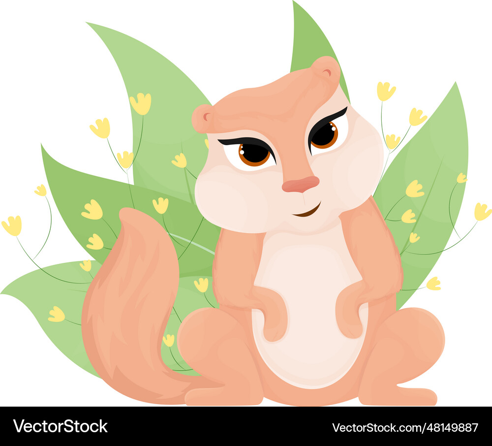 Cartoon xerus squirrel Royalty Free Vector Image