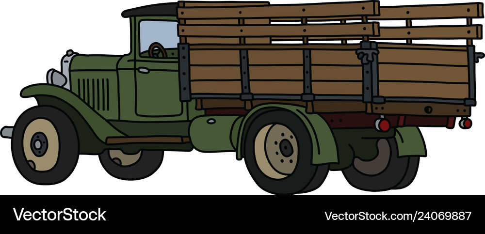 Classic green truck Royalty Free Vector Image - VectorStock