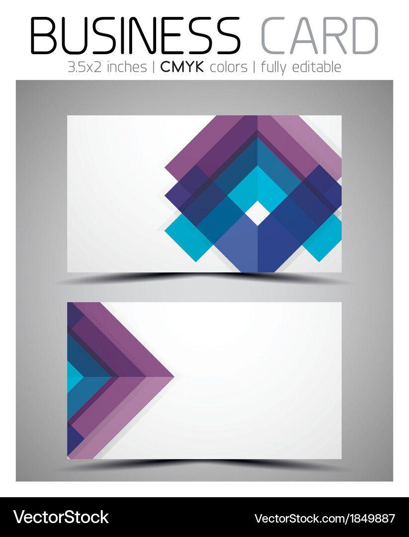 Cmyk business card design template Royalty Free Vector Image