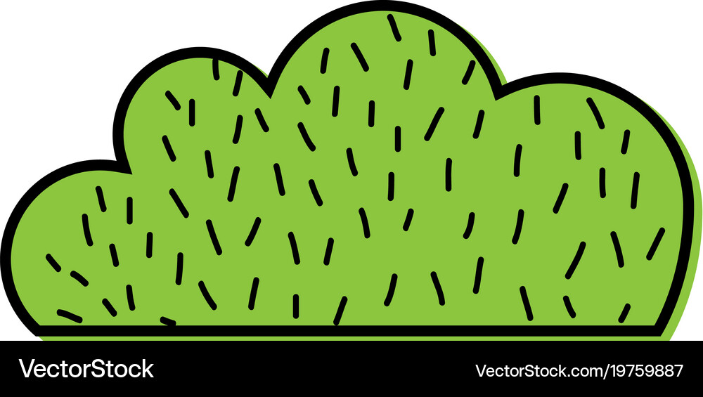 Color natural bush plant flat design Royalty Free Vector