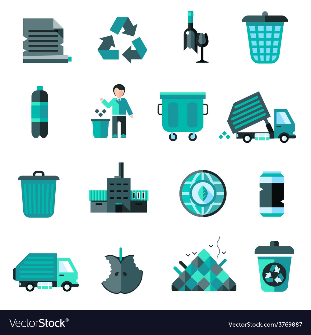 Garbage icons set Royalty Free Vector Image - VectorStock