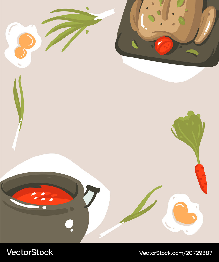 Hand drawn abstract modern cartoon cooking Vector Image