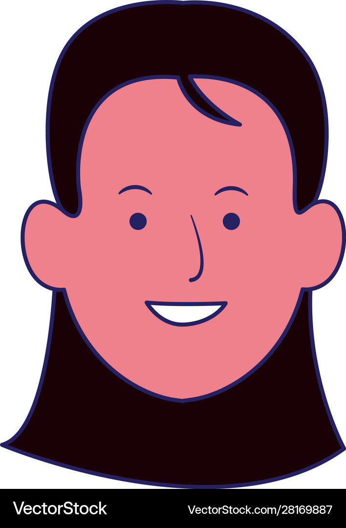 Happy woman smiling icon flat design Royalty Free Vector