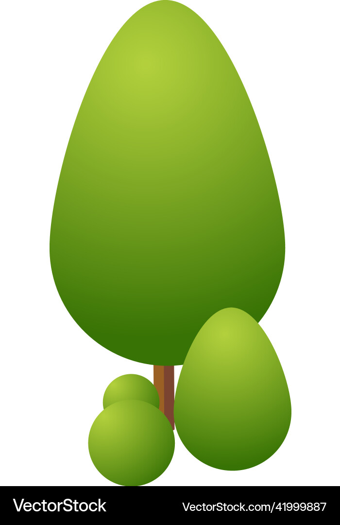 Isometric tree and bushes street greenery park Vector Image
