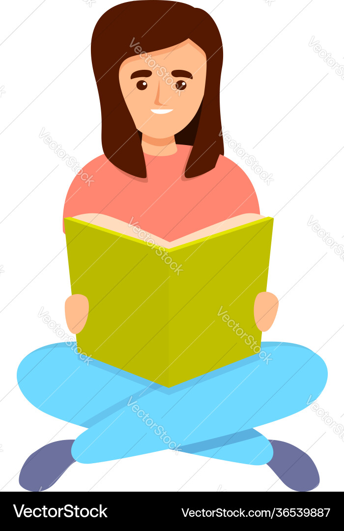 Learning girl icon cartoon style Royalty Free Vector Image