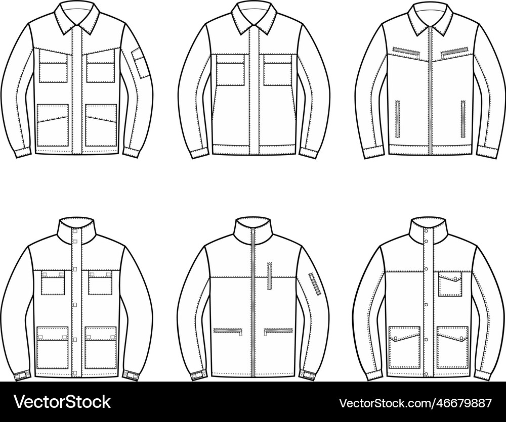 Mens work jacket fashion cad Royalty Free Vector Image