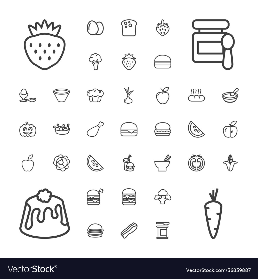 Nutrition icons Royalty Free Vector Image - VectorStock