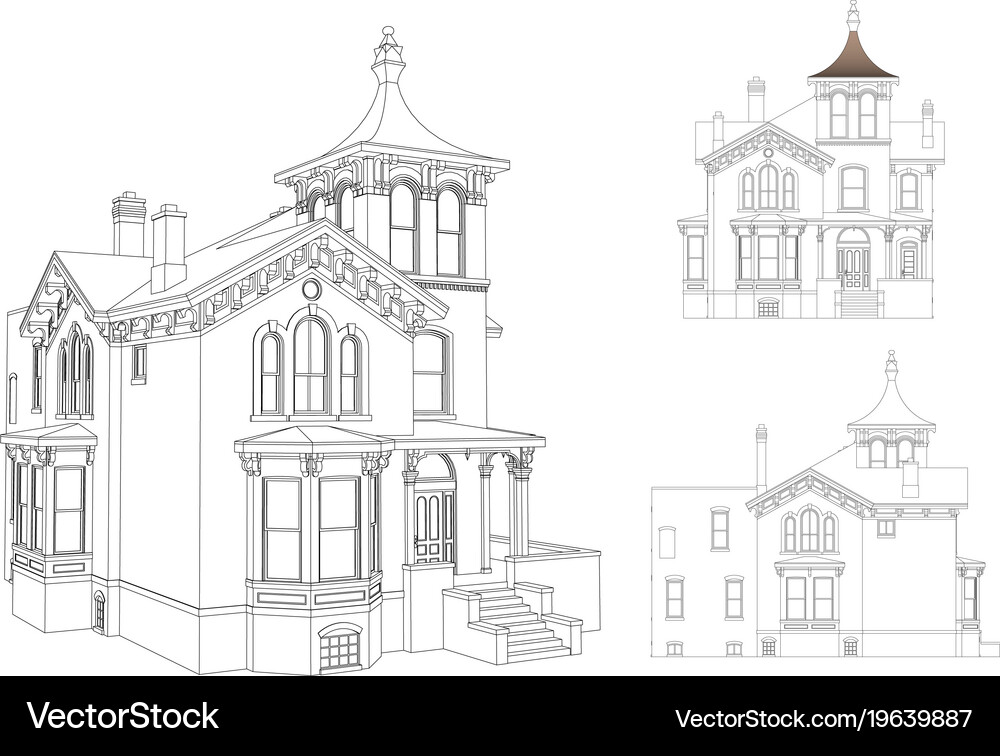 Old house in victorian style Royalty Free Vector Image