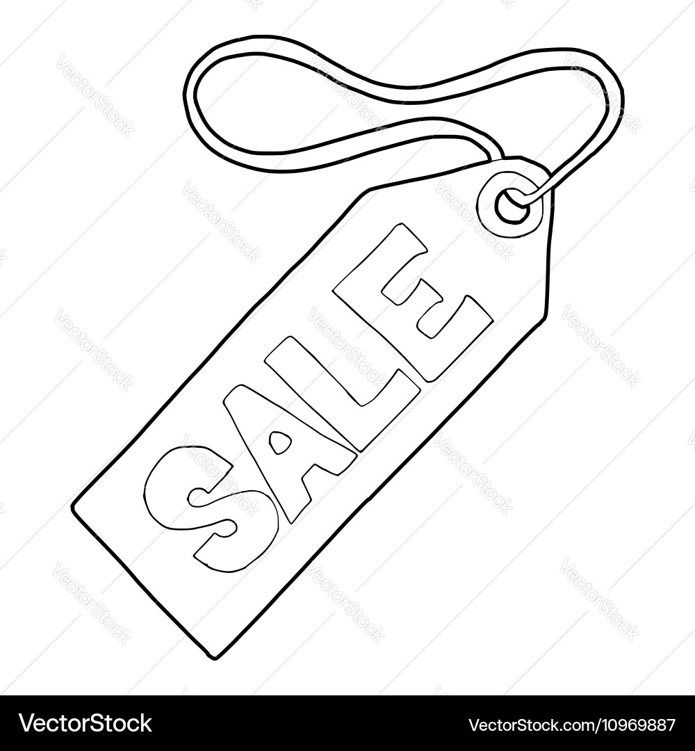 Sale tag icon outline style Royalty Free Vector Image