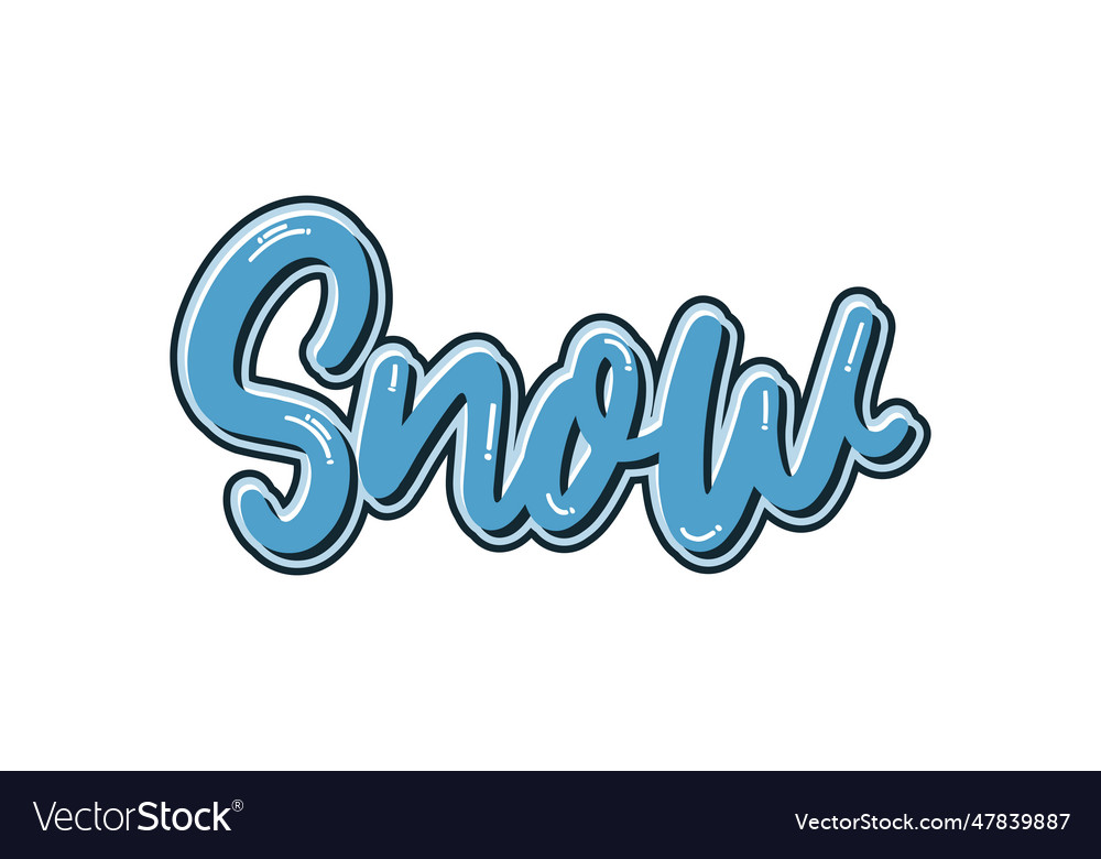 Snow handwritten lettering Royalty Free Vector Image