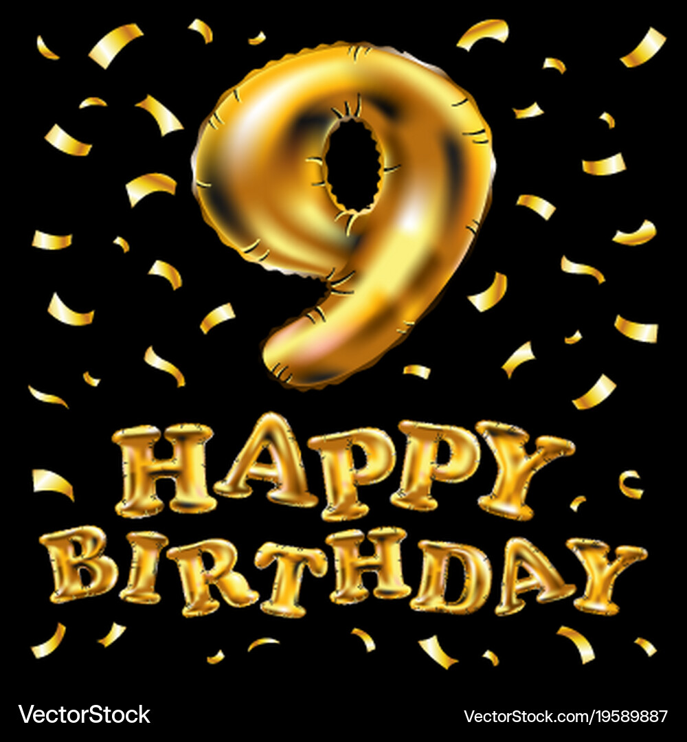 Unique number nine 9 letter alphabet made Vector Image