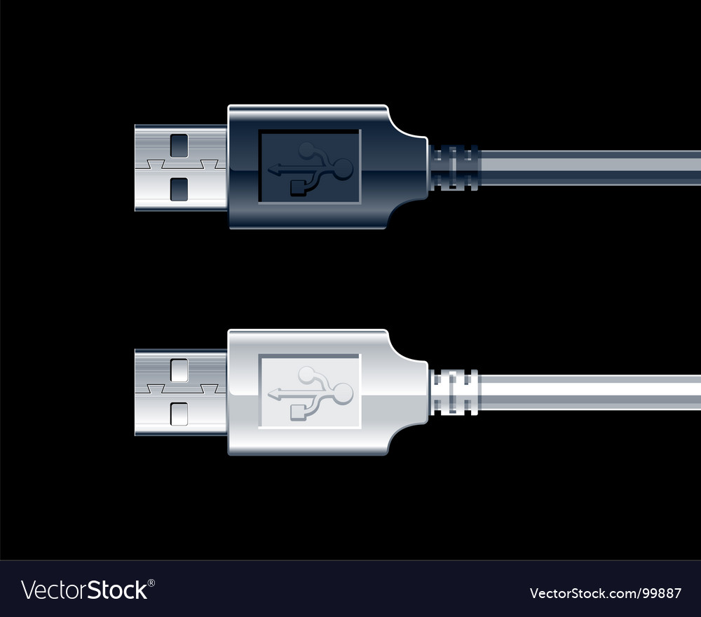 USB wire Royalty Free Vector Image - VectorStock