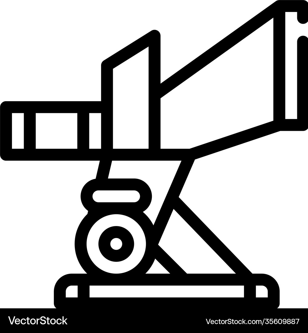 Wood crusher line icon black Royalty Free Vector Image